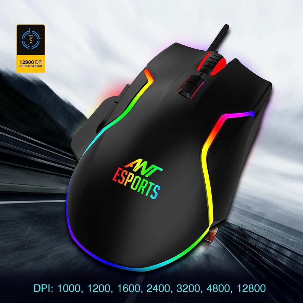 Ant Esports GM320 12800DPI RGB Wired Gaming Mouse Black - ANT E-SPORTS