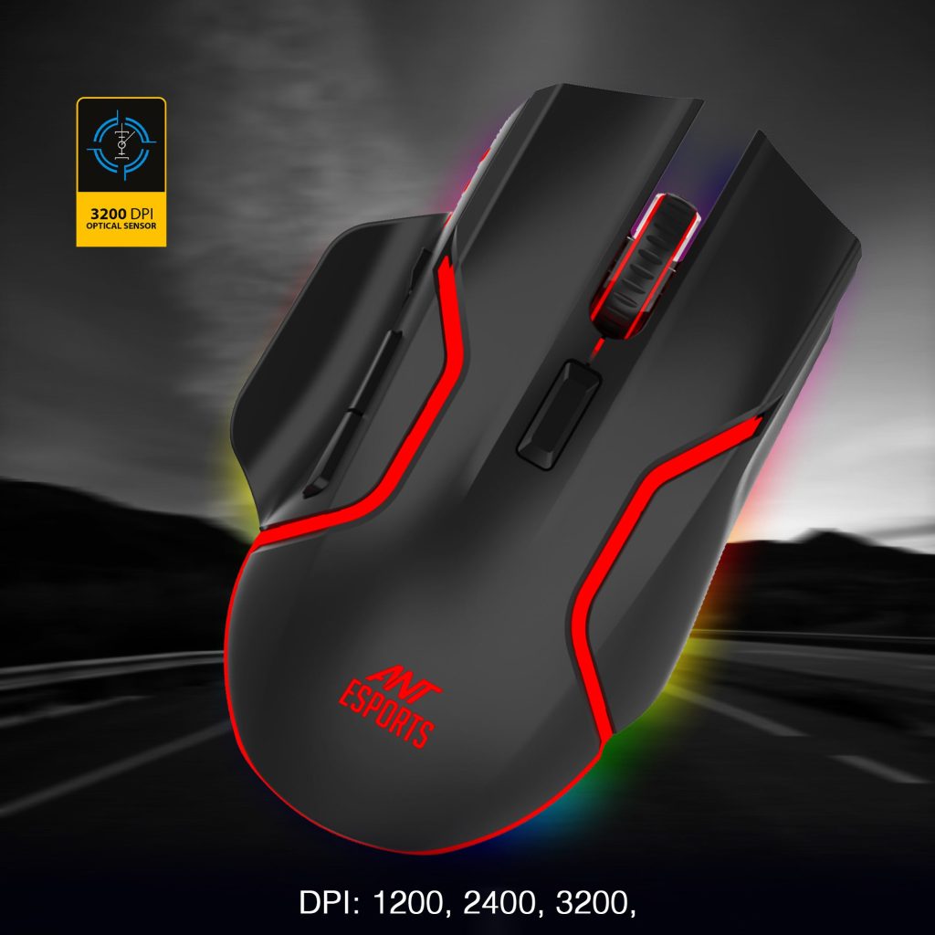 Ant Esports GM320 Pro 3200DPI RGB Wireless Gaming Mouse Black - ANT E ...