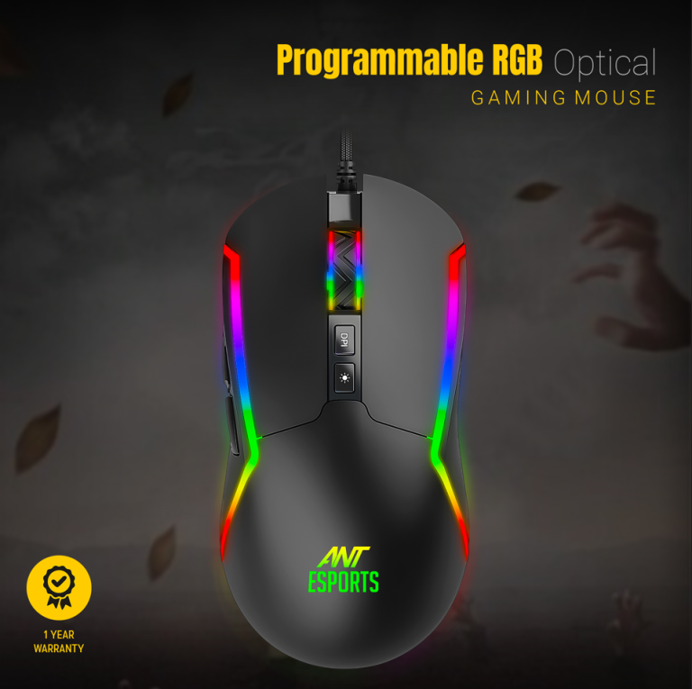 Ant Esports GM330 12800DPI RGB Wired Gaming Mouse Black - ANT E-SPORTS