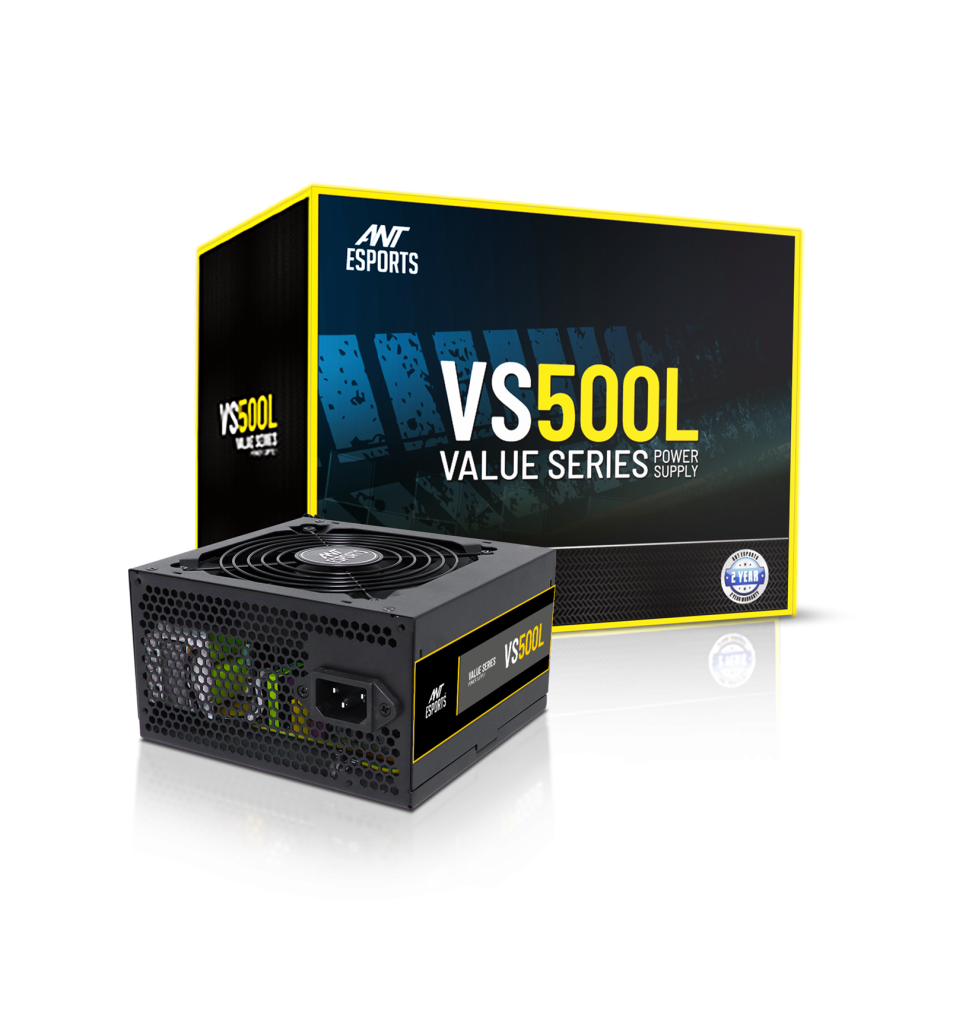 Ant Esports VS500L Value Series 500W Black Power Supply - ANT E-SPORTS