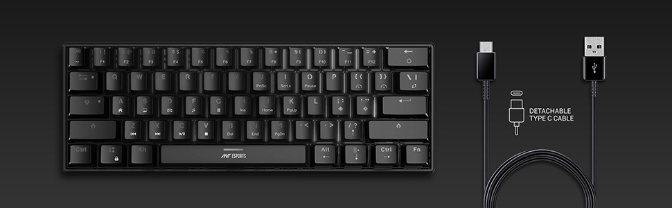 Ant Esports MK1300 Mini Wired Mechanical Gaming Keyboard with Red ...
