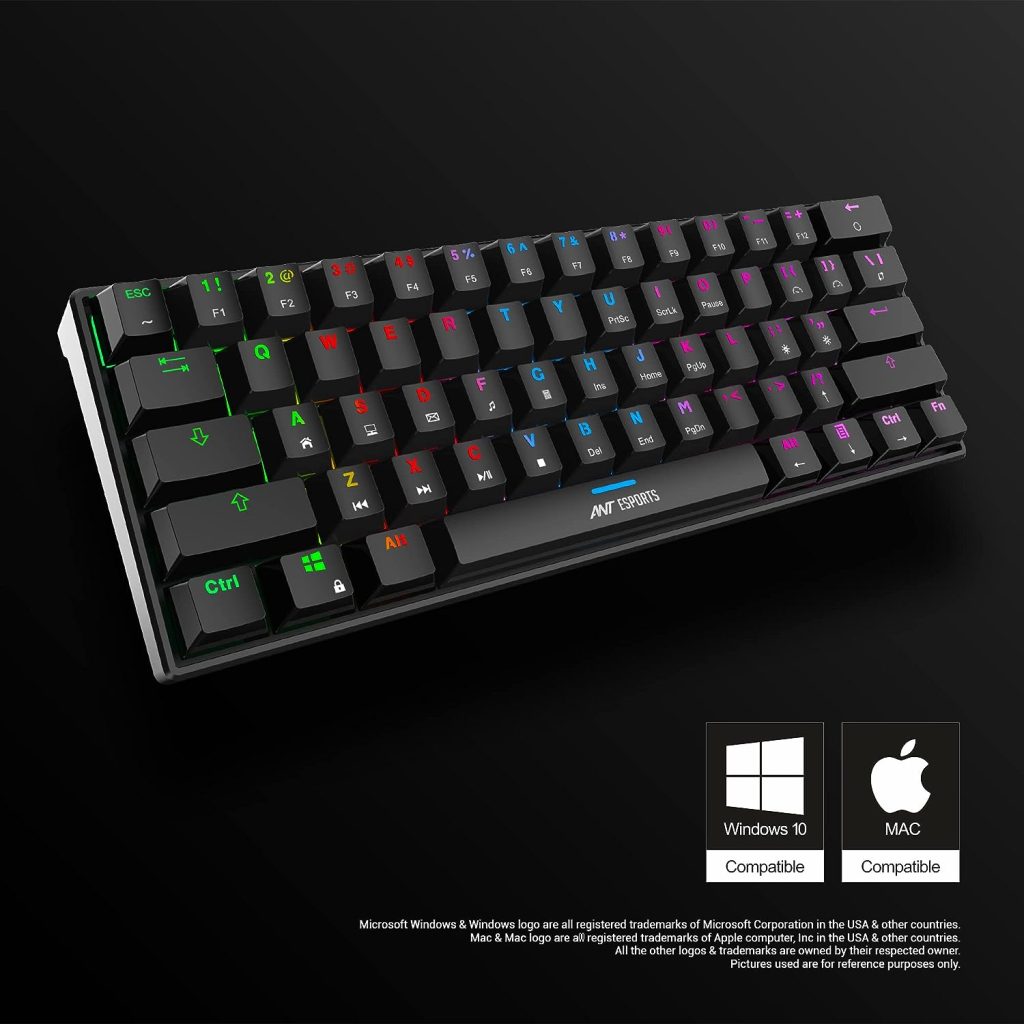 Ant Esports MK1300 Mini Wired Mechanical Gaming Keyboard with Blue ...