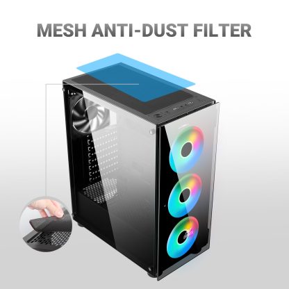 Ant Esports ICE-311GT Mid Tower ATX, Micro-ATX, ITX Gaming Cabinet ...
