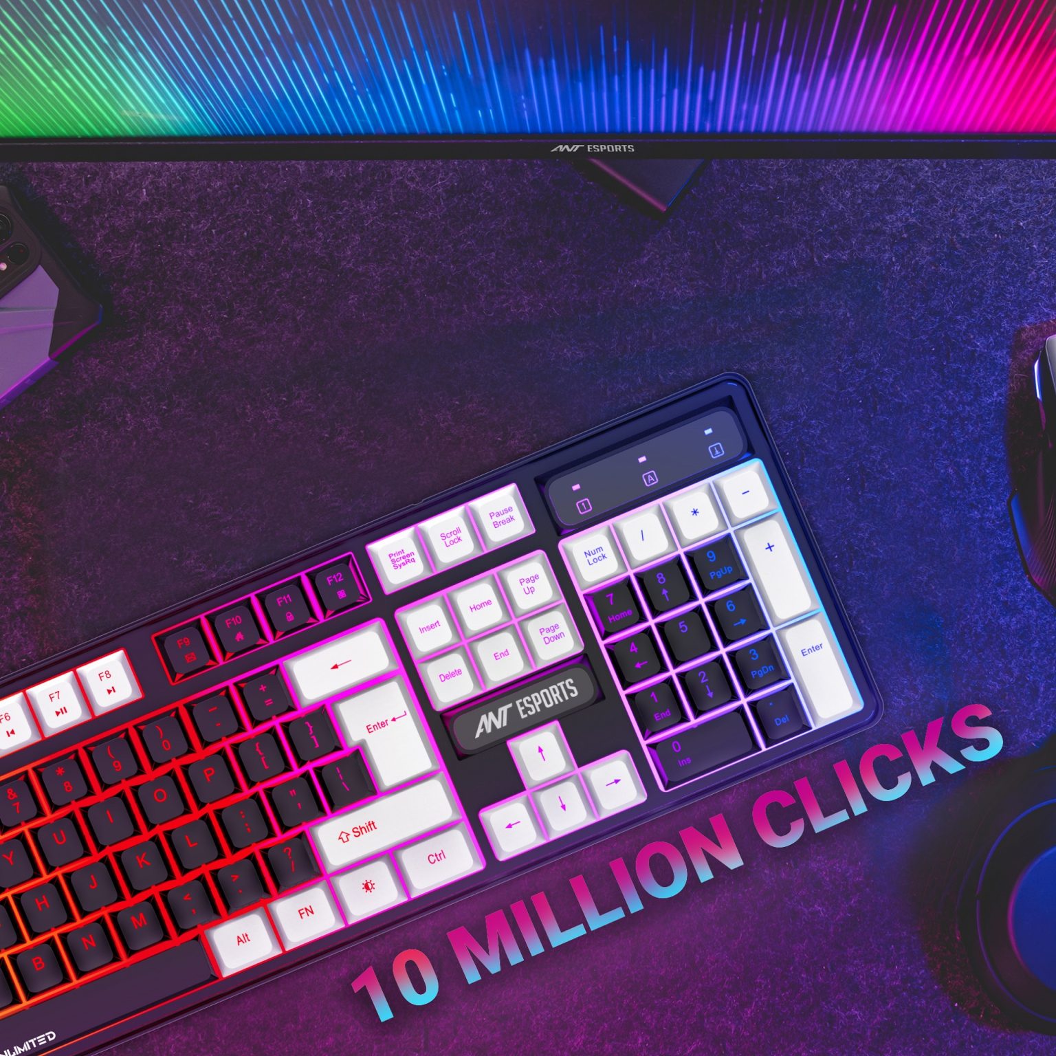 Ant Esports MK1450 Membrane Wireless Gaming Keyboard Black - ANT E-SPORTS