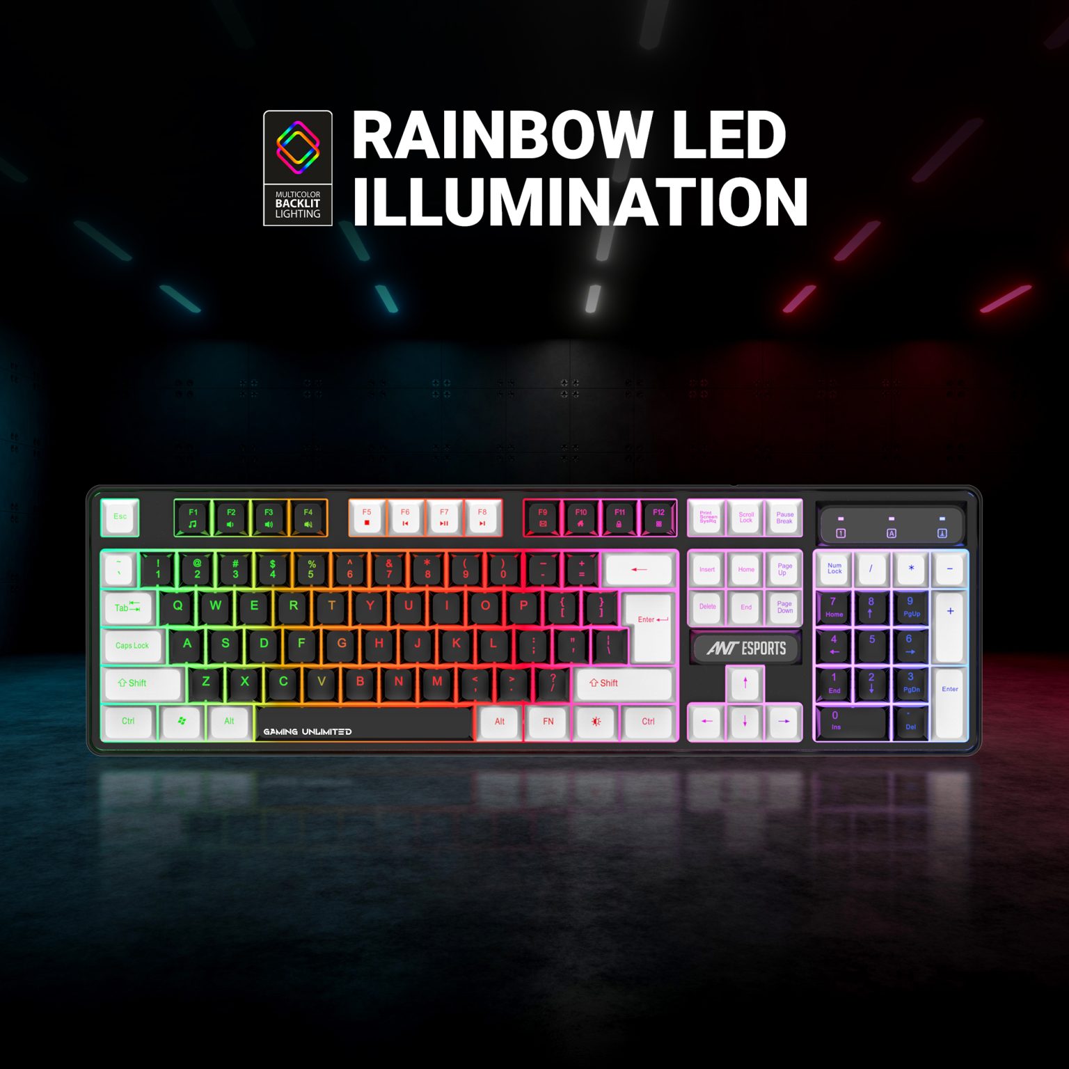 Ant Esports MK1450 Membrane Wireless Gaming Keyboard Black - ANT E-SPORTS