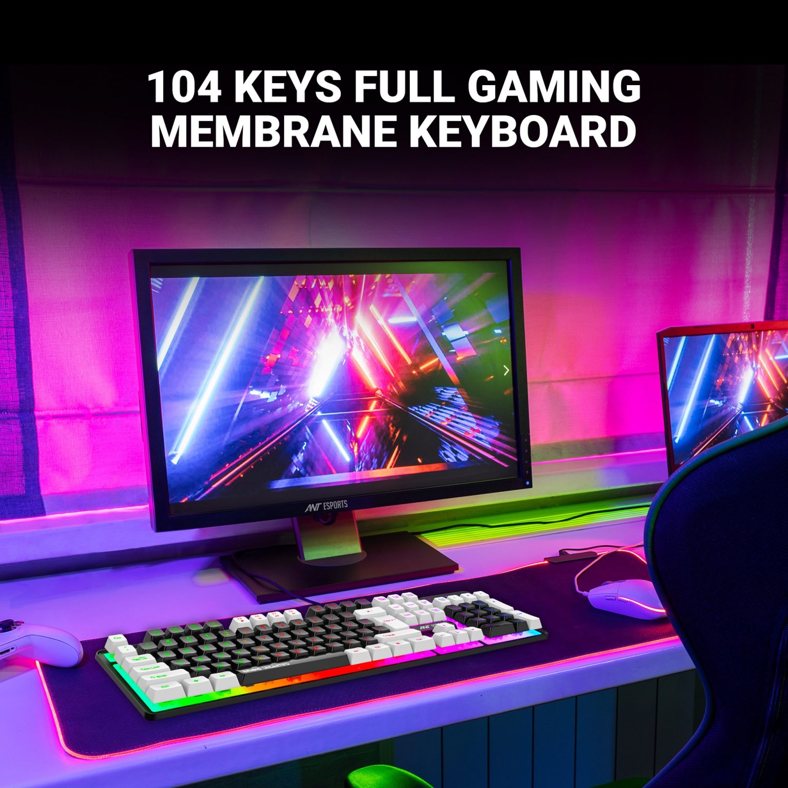 Ant Esports MK1450 Membrane Wireless Gaming Keyboard Black - ANT E-SPORTS