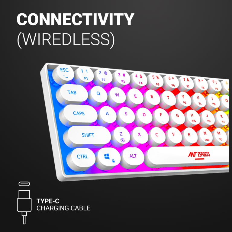 Ant Esports MK1500 Mini Retro Wireless Gaming Keyboard white - ANT E-SPORTS