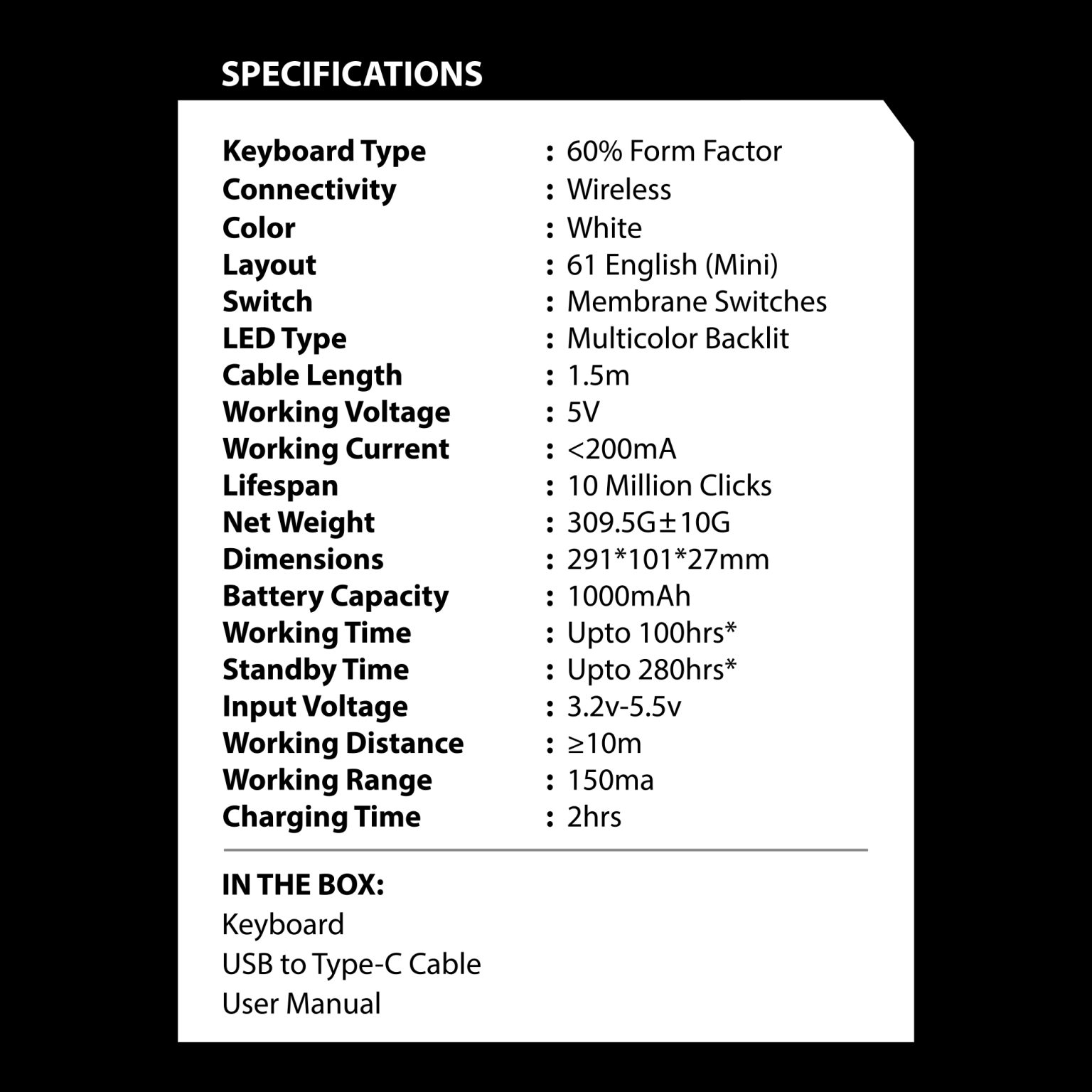 Ant Esports MK1500 Mini Retro Wireless Gaming Keyboard white - ANT E-SPORTS