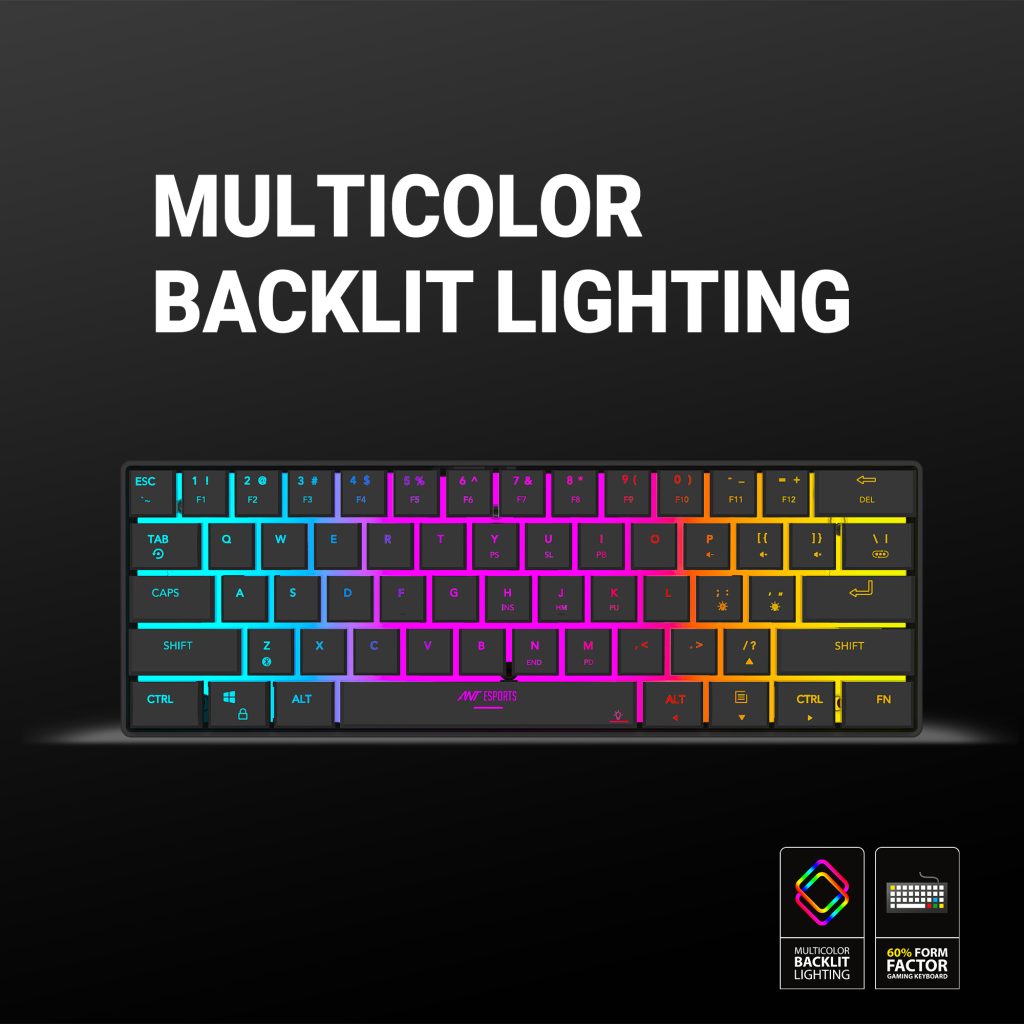 Ant Esports MK1500 Mini Retro Wireless Gaming Keyboard Black - ANT E-SPORTS