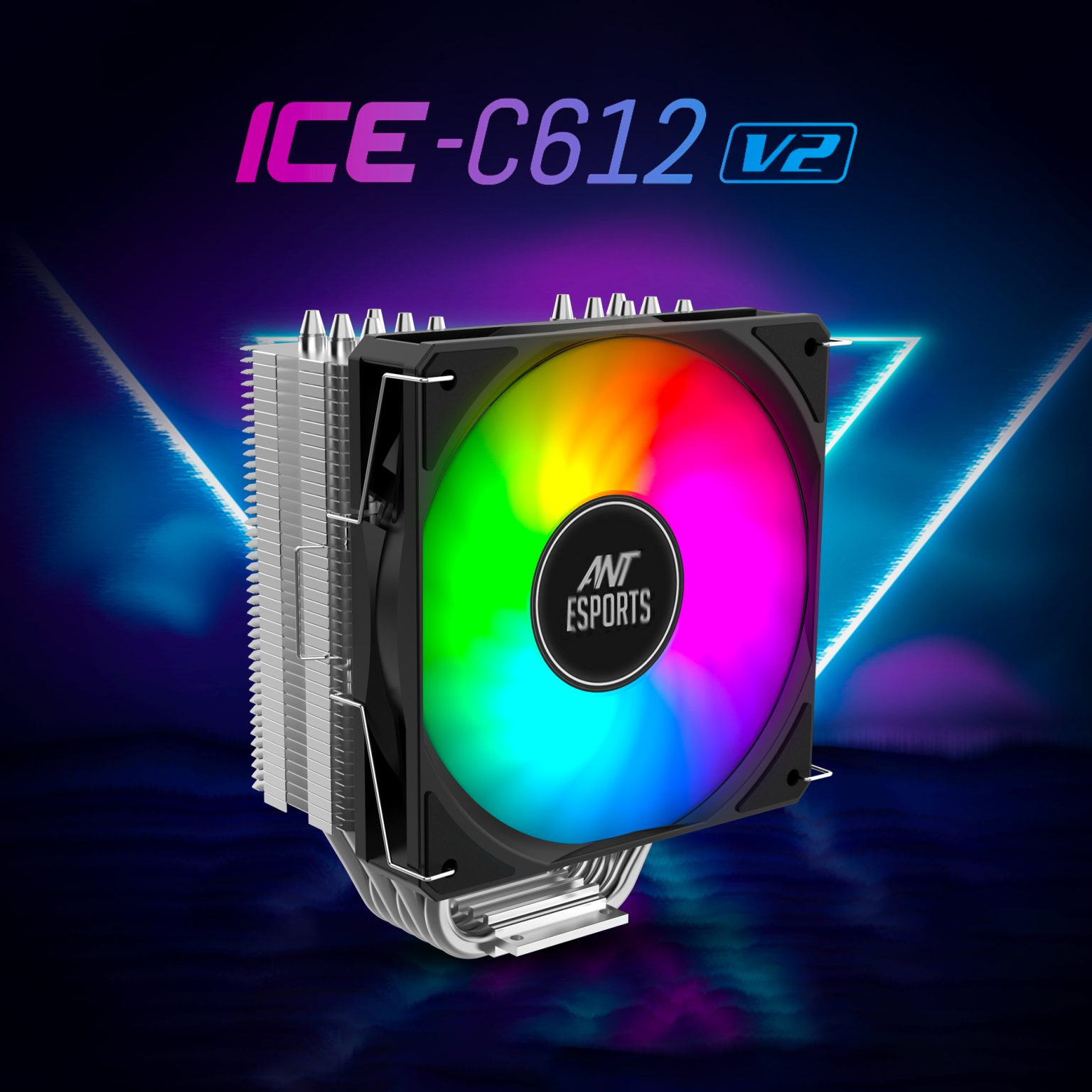 Ant Esports ICE-C612 V2 ARGB AM5/LGA1851 Black Air Cooler - ANT E-SPORTS