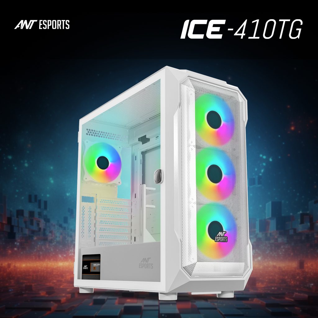 Ant Esports ICE-410TG Mid Tower E-ATX, ATX, M-ATX, ITX White Cabinet ...
