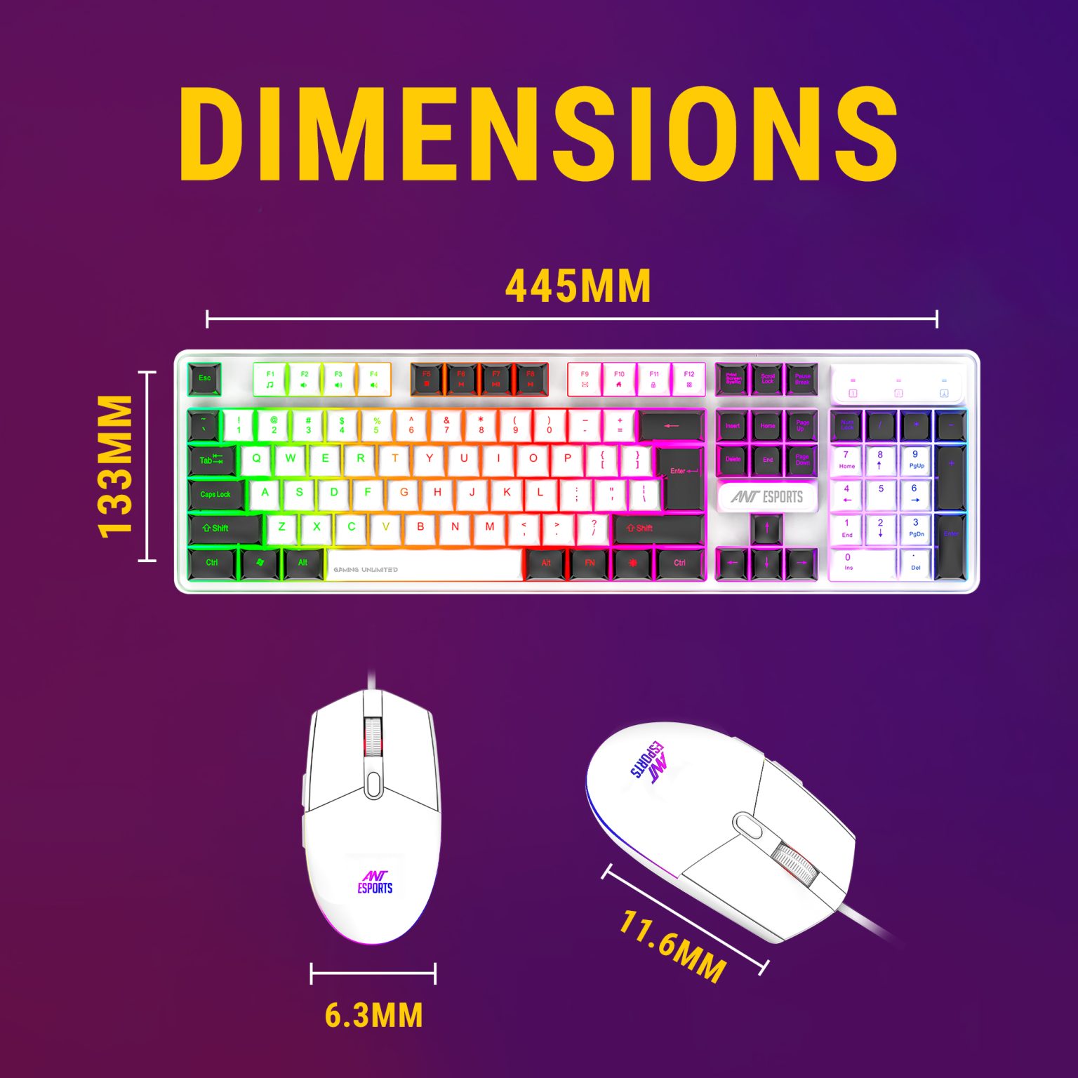 Ant Esports KM1610 RGB Gaming Keyboard and Mouse Combo - ANT E-SPORTS