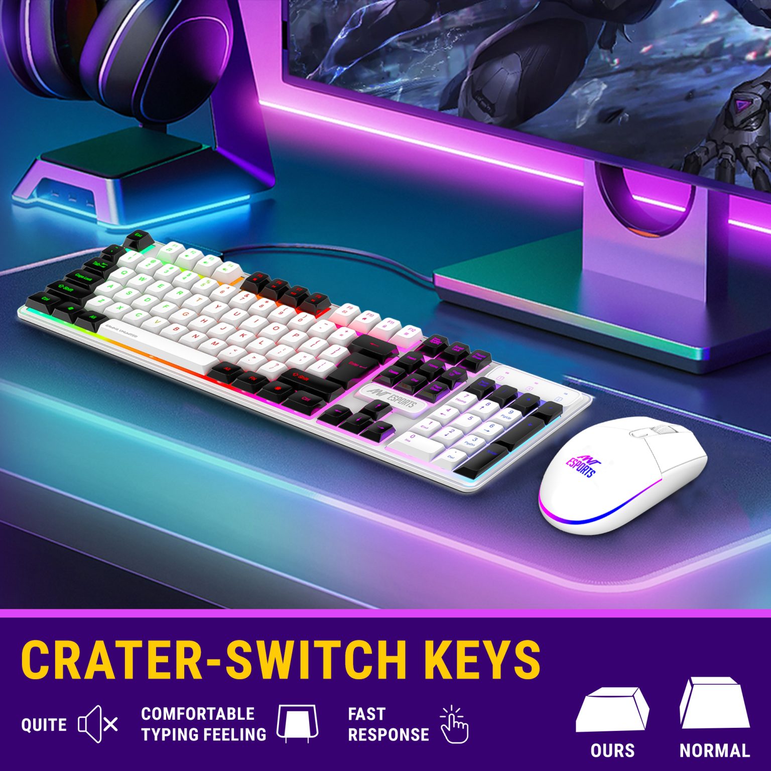 Ant Esports KM1610 RGB Gaming Keyboard and Mouse Combo - ANT E-SPORTS