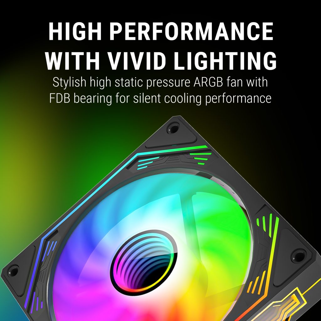 Ant Esports Sciflow 120mm ARGB Black Case Fan - ANT E-SPORTS