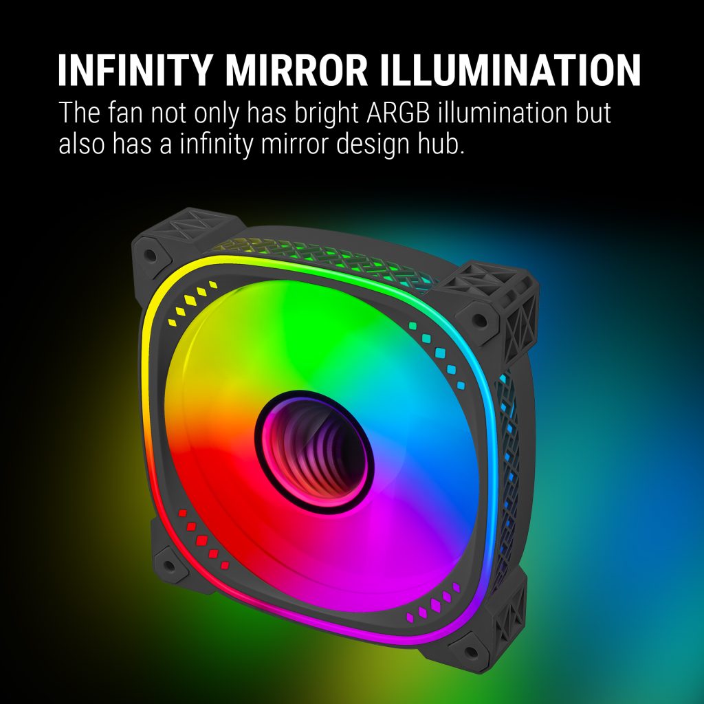 Ant Esports Spectraflow 3x120mm ARGB Black Case Fan Kit - ANT E-SPORTS