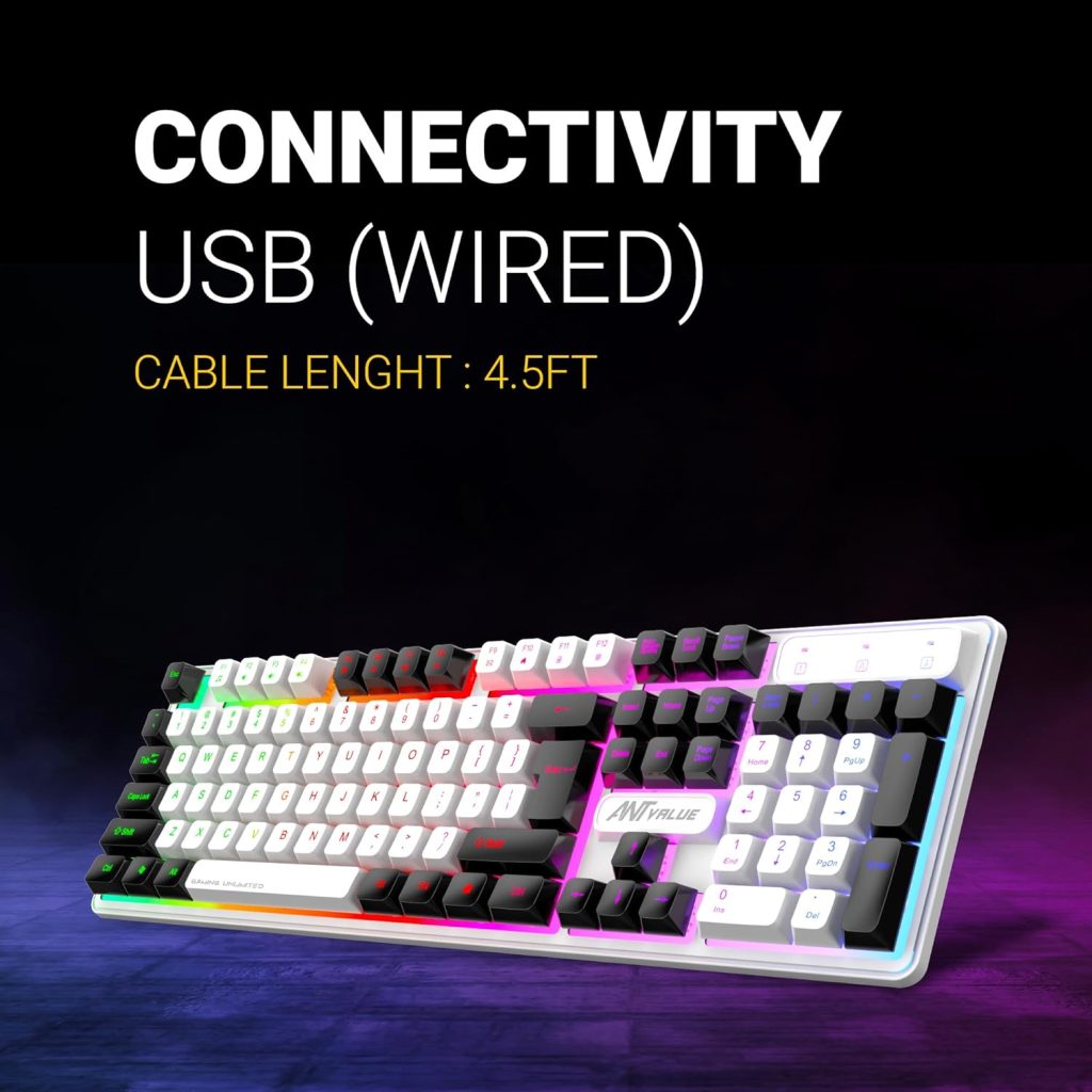 Ant Esports KM1700 membrane RGB wireless Gaming Keyboard white - ANT E ...