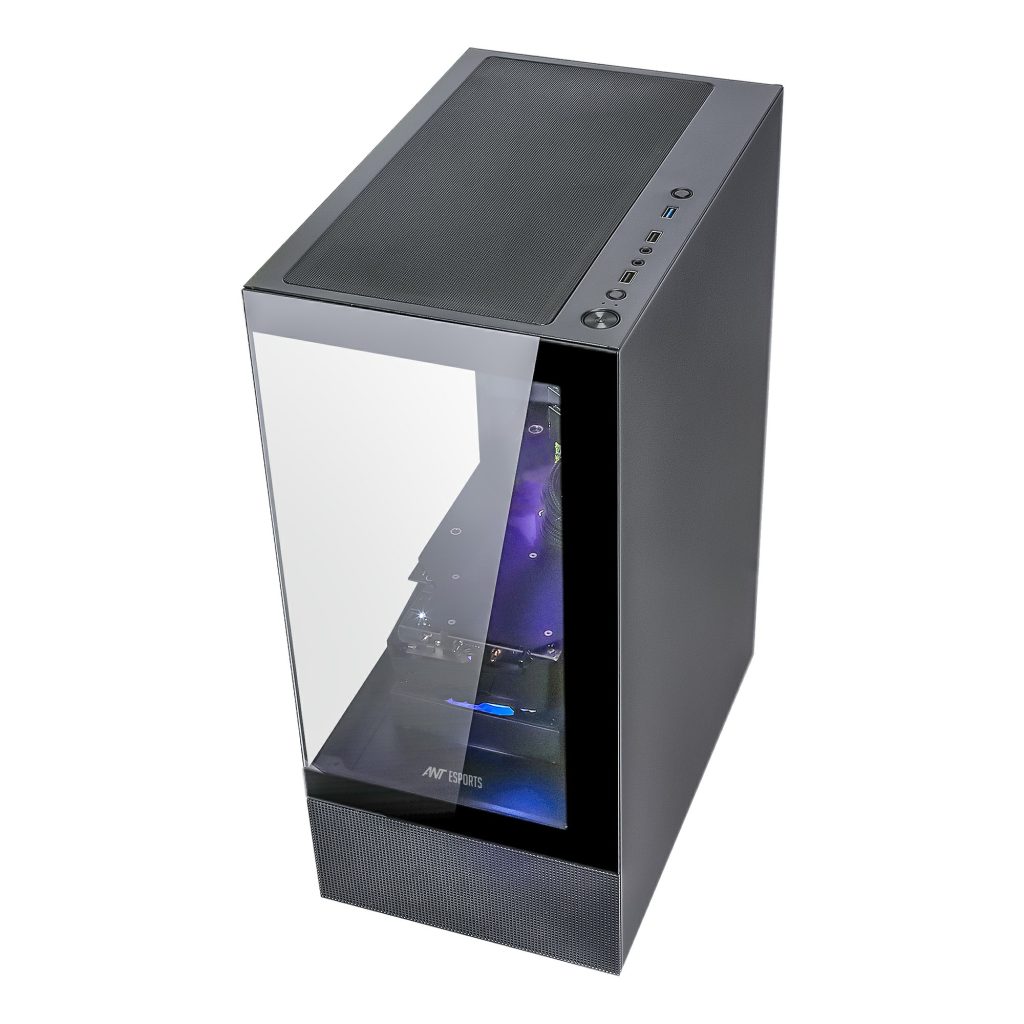 Ant Esports Crystal X2 Mid Tower ATX, Micro-ATX, Mini-ITX Black Cabinet ...