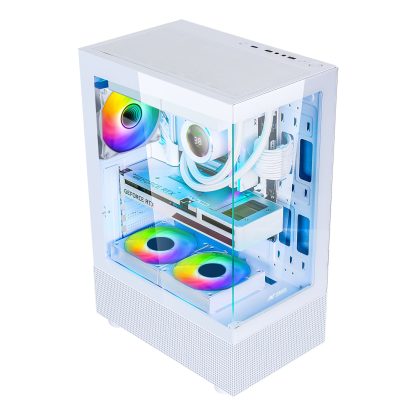 Ant Esports Crystal X2 Mid Tower ATX, Micro-ATX, Mini-ITX White Cabinet ...