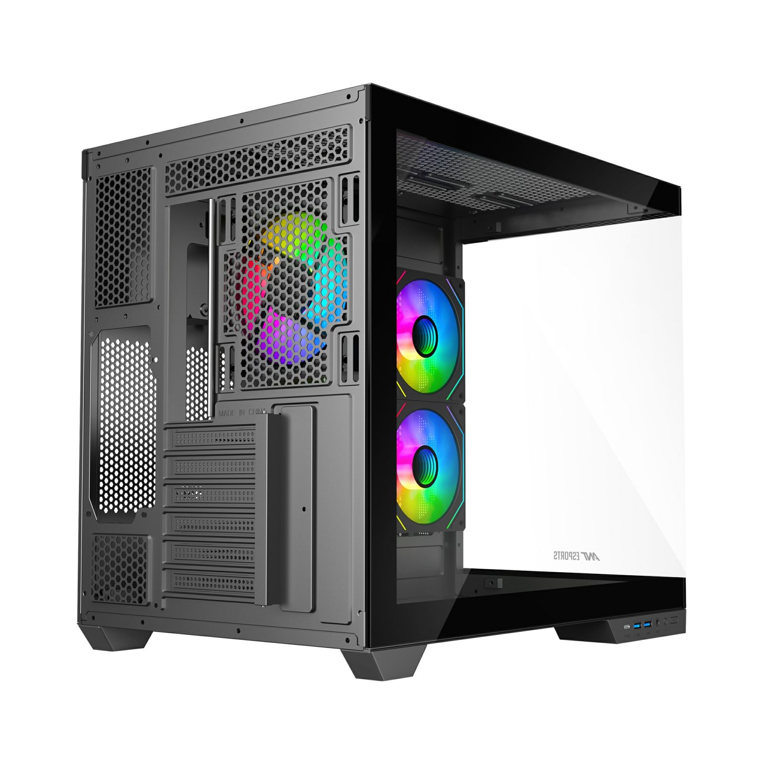 Ant Esports Crystal X4 Mid Tower ATX, Micro-ATX, Mini-ITX Black Cabinet ...