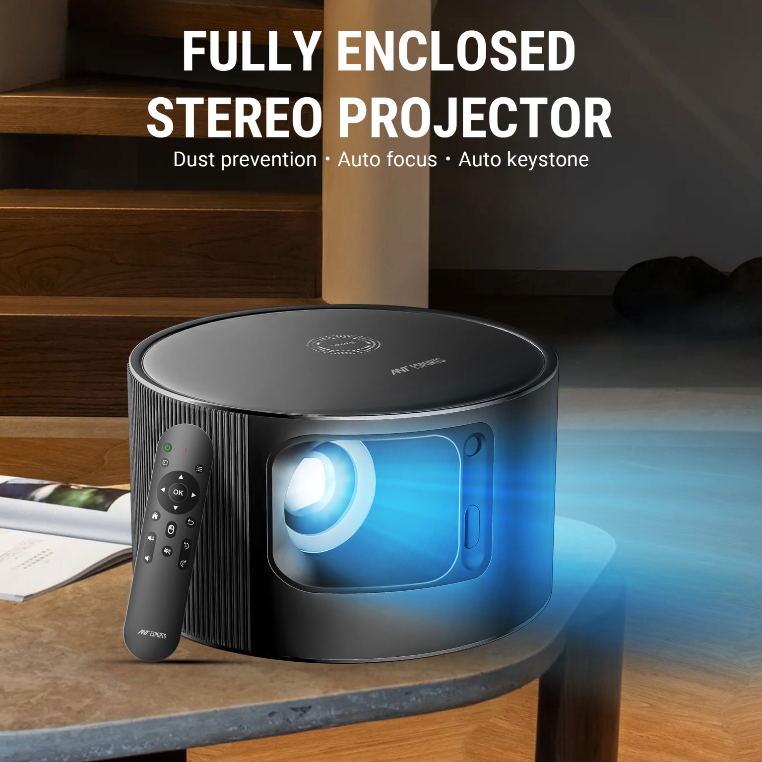 Ant Esports View 811 6000 Lumens FHD (1080) Andriod Smart LED Projector ...