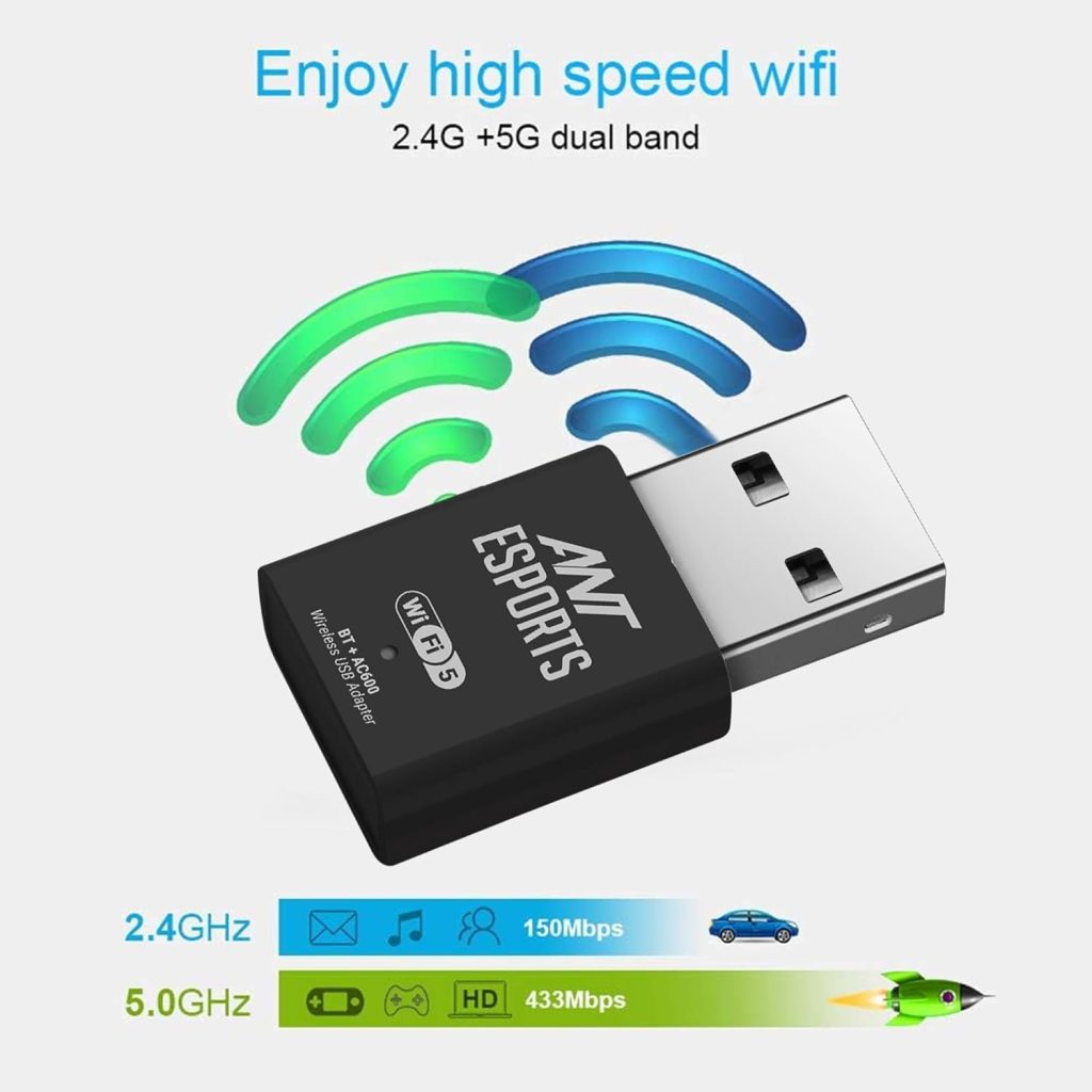 Ant Esports AE600B 600 Mbps Wi-Fi and Bluetooth Mini Dongle - ANT E-SPORTS