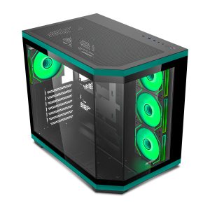 Ant Esports Crystal X11 Mid-Tower High End Gaming Cabinet - Green Black ...