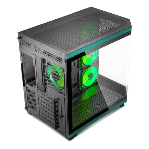 Ant Esports Crystal X11 Mid-Tower High End Gaming Cabinet - Green Black ...