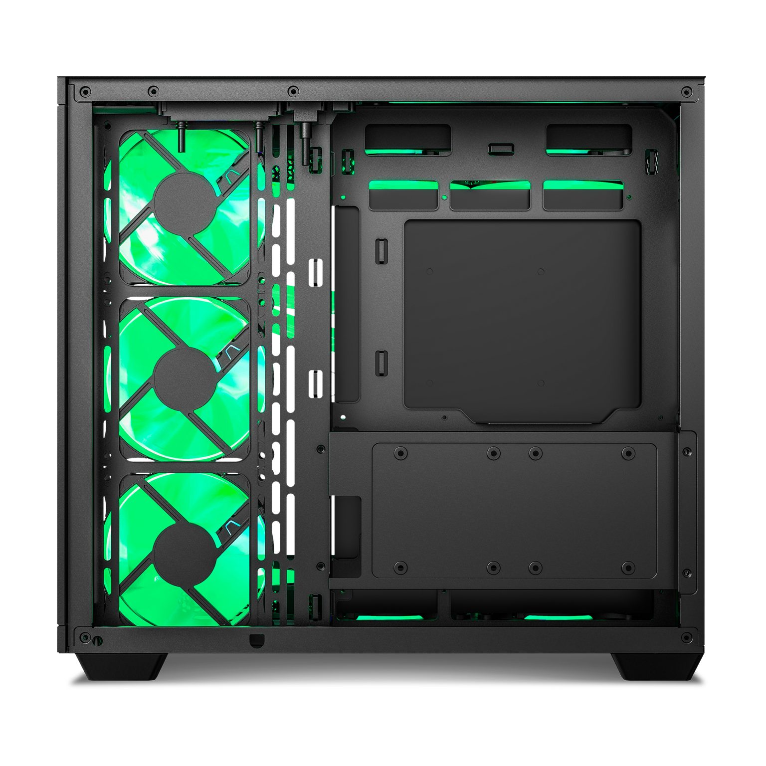 Ant Esports Crystal X11 Mid-Tower High End Gaming Cabinet - Green Black ...