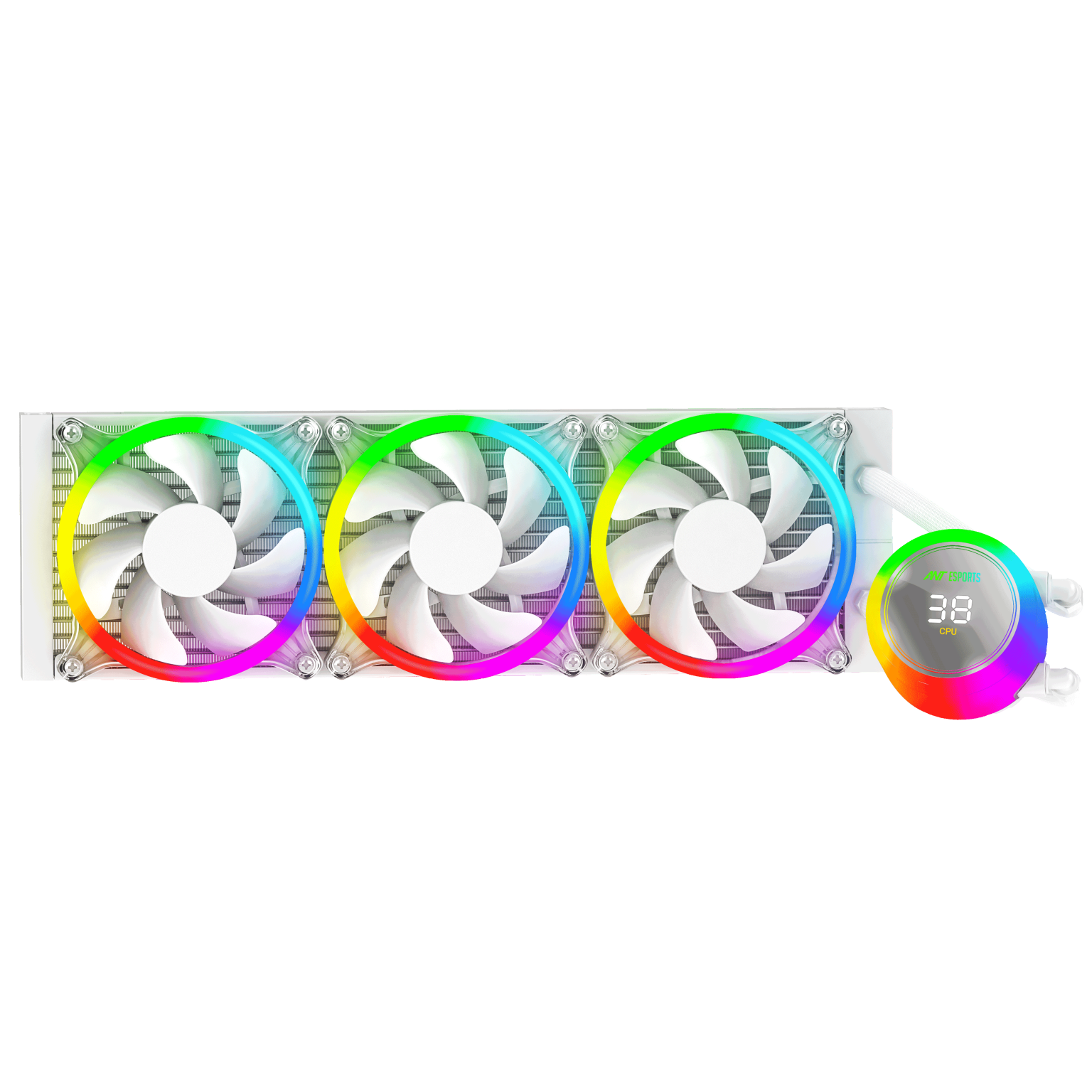 Ant Esports ICE Chroma 360mm ARGB AM5/LGA1851 White AIO Liquid Cooler ...
