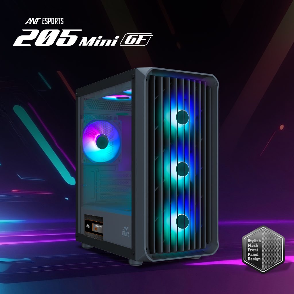 Ant Esports 205 Mini 6F Mini-Tower Micro-ATX, Mini-ITX Black Cabinet ...