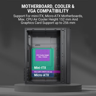 Ant Value VM10 Mid-Tower (M-ATX/ITX) Cabinet Black 2x120mm Fans - ANT E ...
