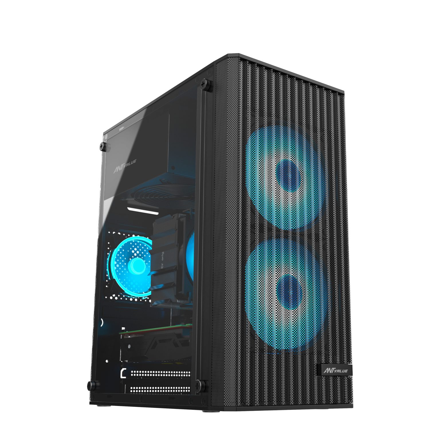 Ant Value VM10 Mid-Tower (M-ATX/ITX) Cabinet Black 2x120mm Fans - ANT E ...