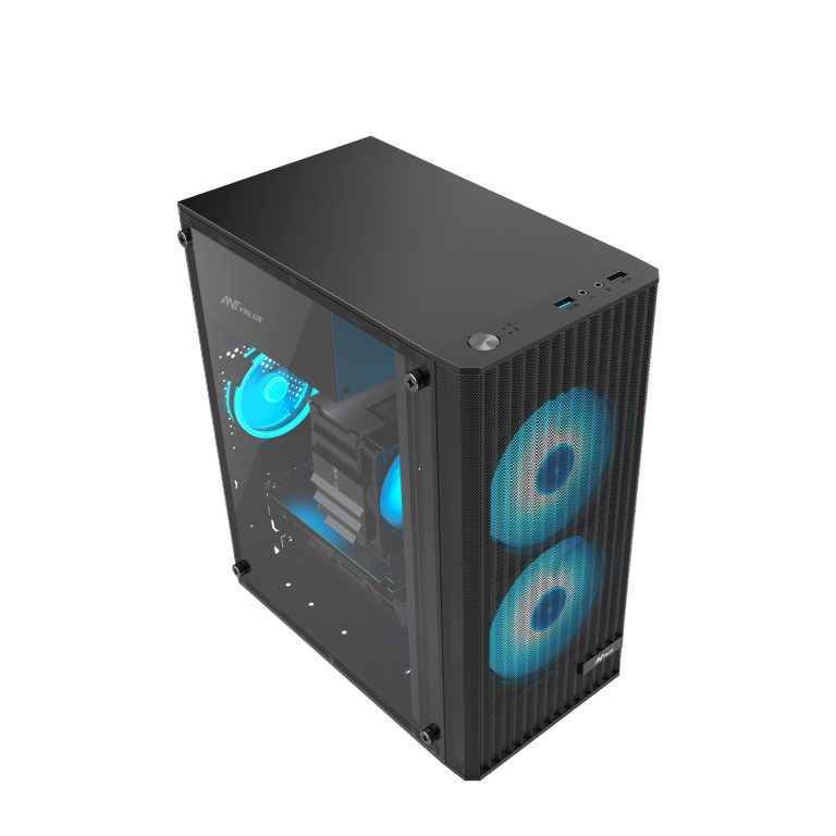 Ant Value VM10 Mid-Tower (M-ATX/ITX) Cabinet Black 2x120mm Fans - ANT E ...