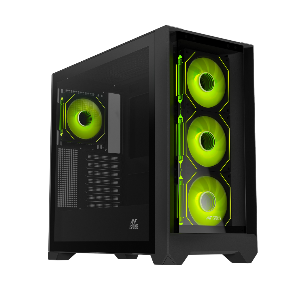 Ant Esports 621 C3 Mid Tower ATX, Micro-ATX, Mini-ITX Black Cabinet ...