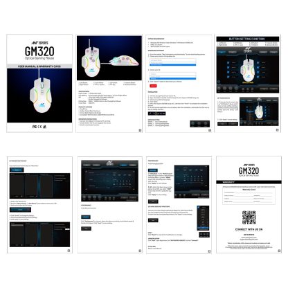 Ant Esports GM320 12800DPI RGB Wired Gaming Mouse White - ANT E-SPORTS