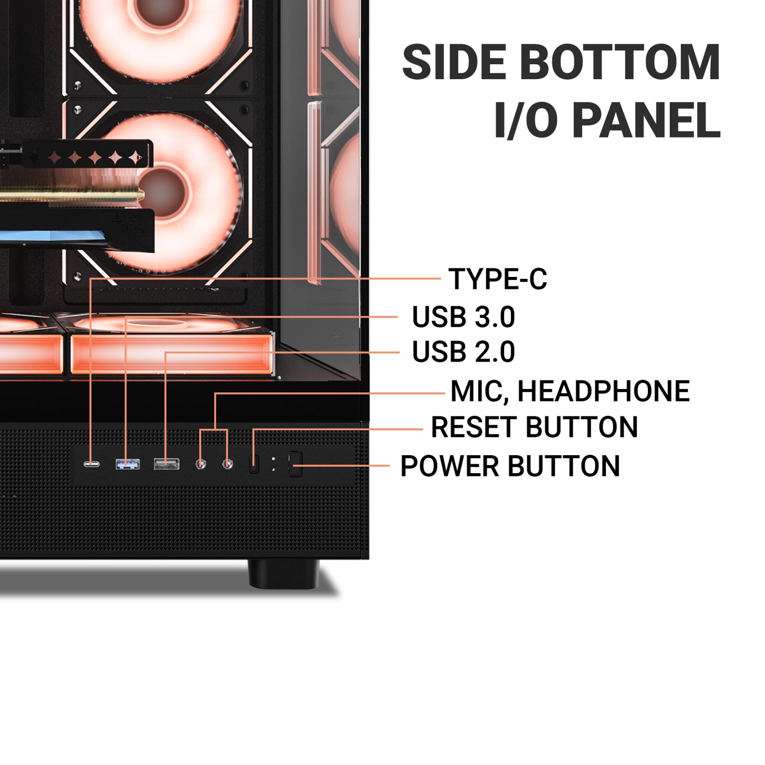 Ant Esports Crystal X6 Mid-Tower ATX, Micro-ATX, Mini-ITX Black Cabinet ...