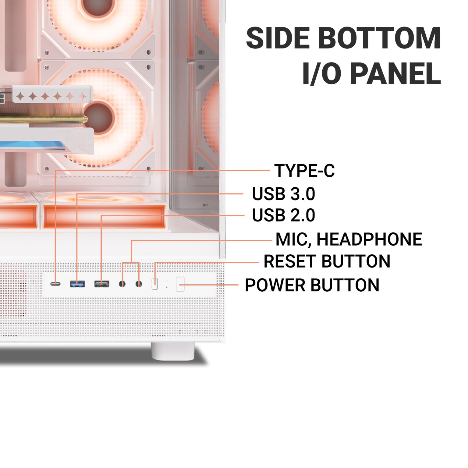 Ant Esports Crystal X6 Mid-Tower ATX, Micro-ATX, Mini-ITX White Cabinet ...