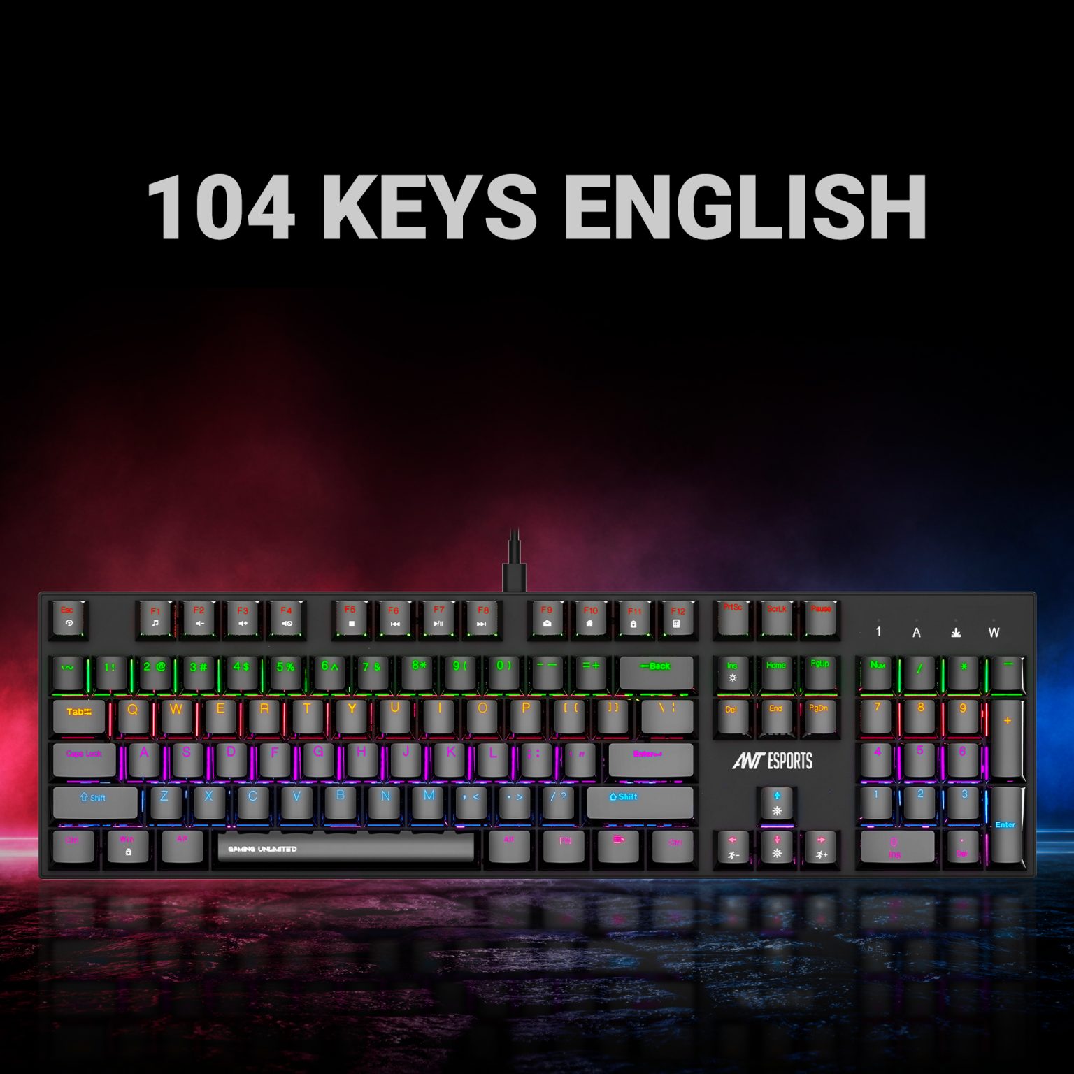 Ant Esports MK1300 Mini Wired Mechanical Gaming Keyboard with Red ...