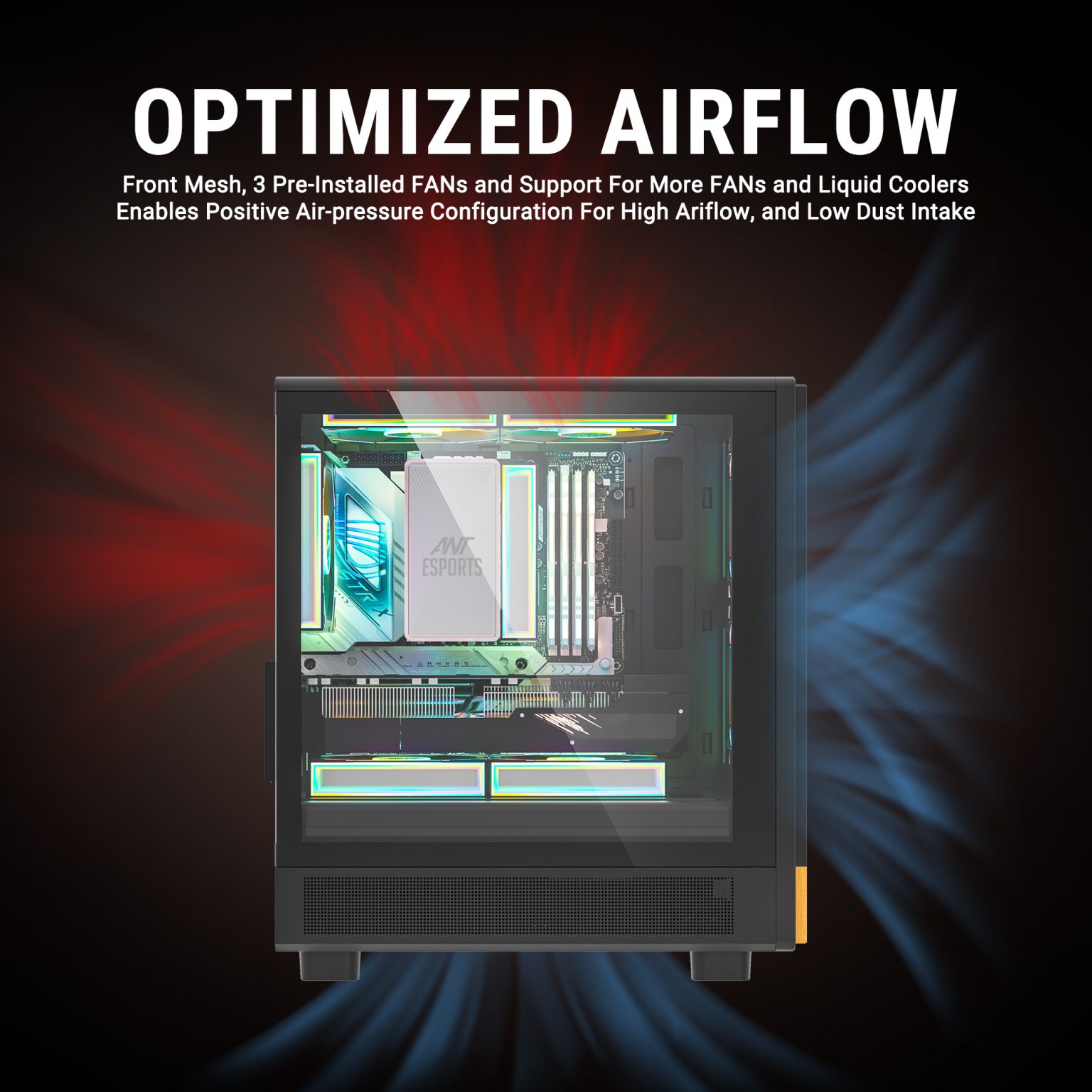 Ant Esports 300 Air Mini Tower Micro-ATX, Mini-ITX Computer Black ...