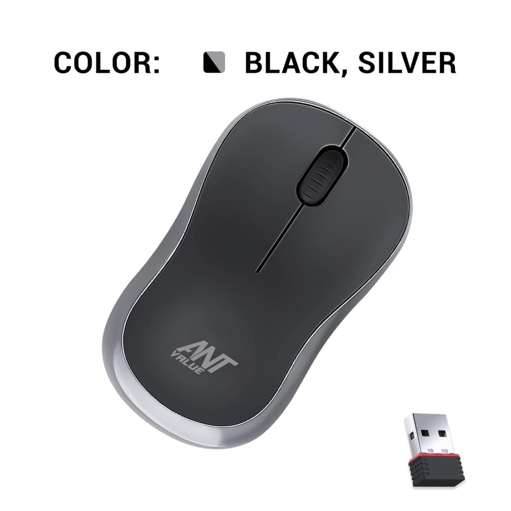 Ant Value FKAPU03 1000 DPI Wireless Mouse - Black, Silver - ANT E-SPORTS