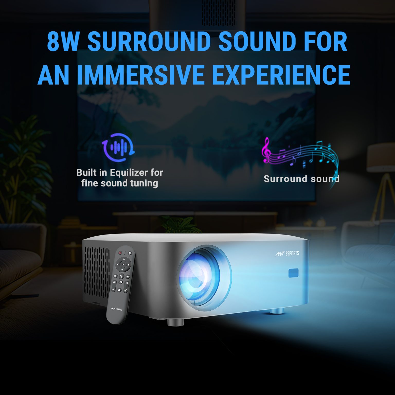 Ant Esports View 611 AF 4000 Lumens FHD (1080) Auto-Focus Projector ...