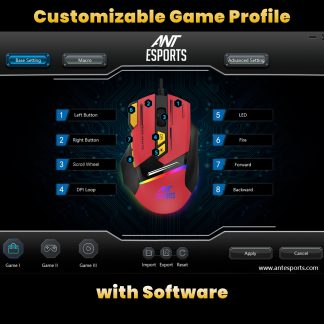 Ant Esports GM333 12800DPI RGB Wired Gaming Mouse Red/Black/Yellow ...