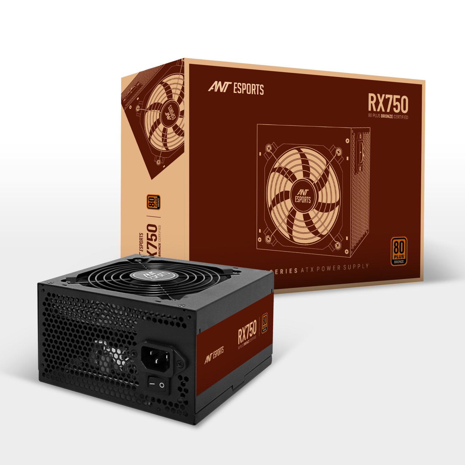Ant Esports RX750 80 Plus Bronze Gaming Power Supply - ANT E-SPORTS