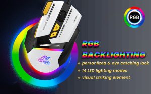 Ant Esports GM333 12800DPI RGB Wired Gaming Mouse Black/Yellow/White ...