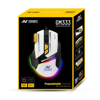 Ant Esports GM333 12800DPI RGB Wired Gaming Mouse Black/Yellow/White ...