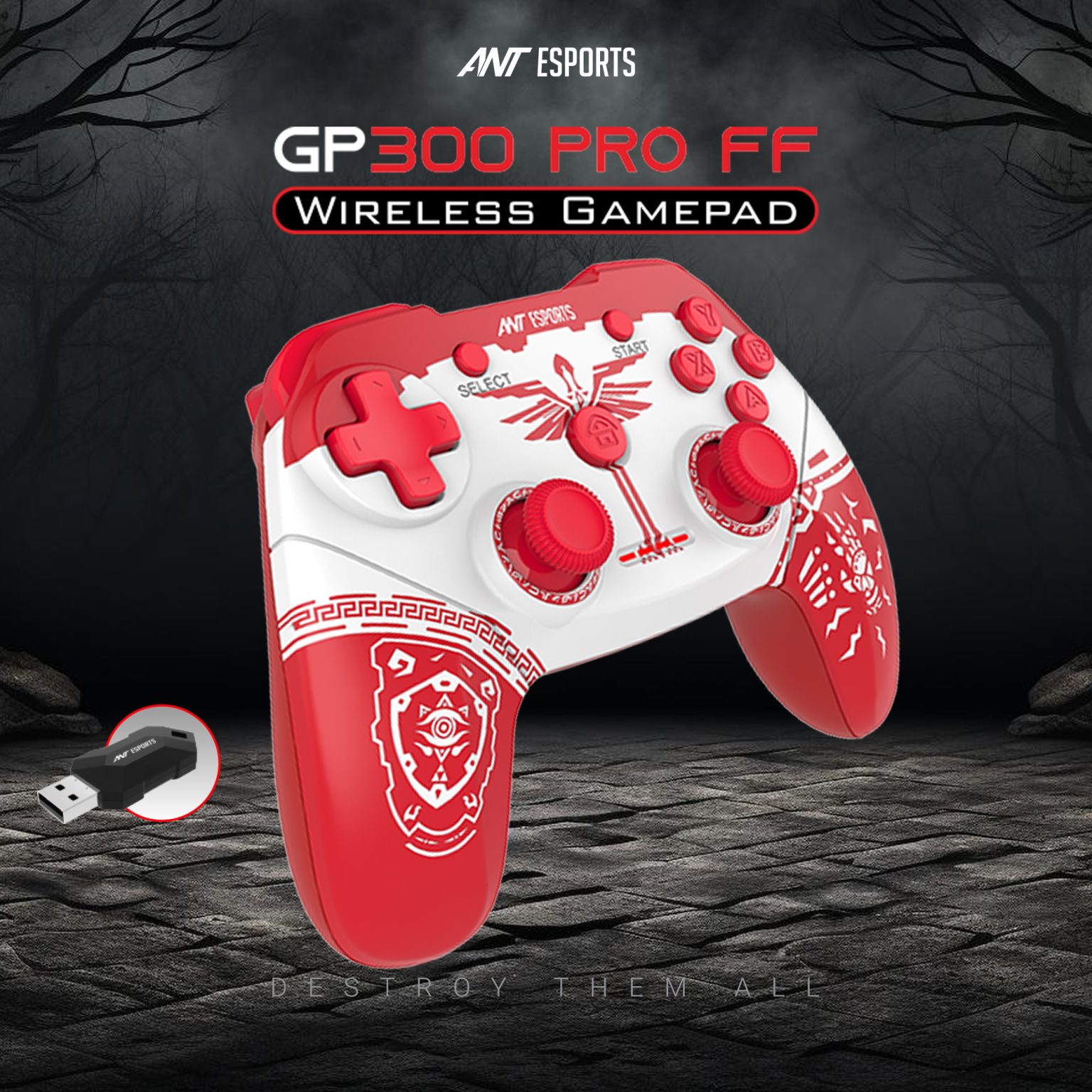 Ant Esports GP300 Pro Fire Fly Wireless Red/White Gaming Pad for PC ...