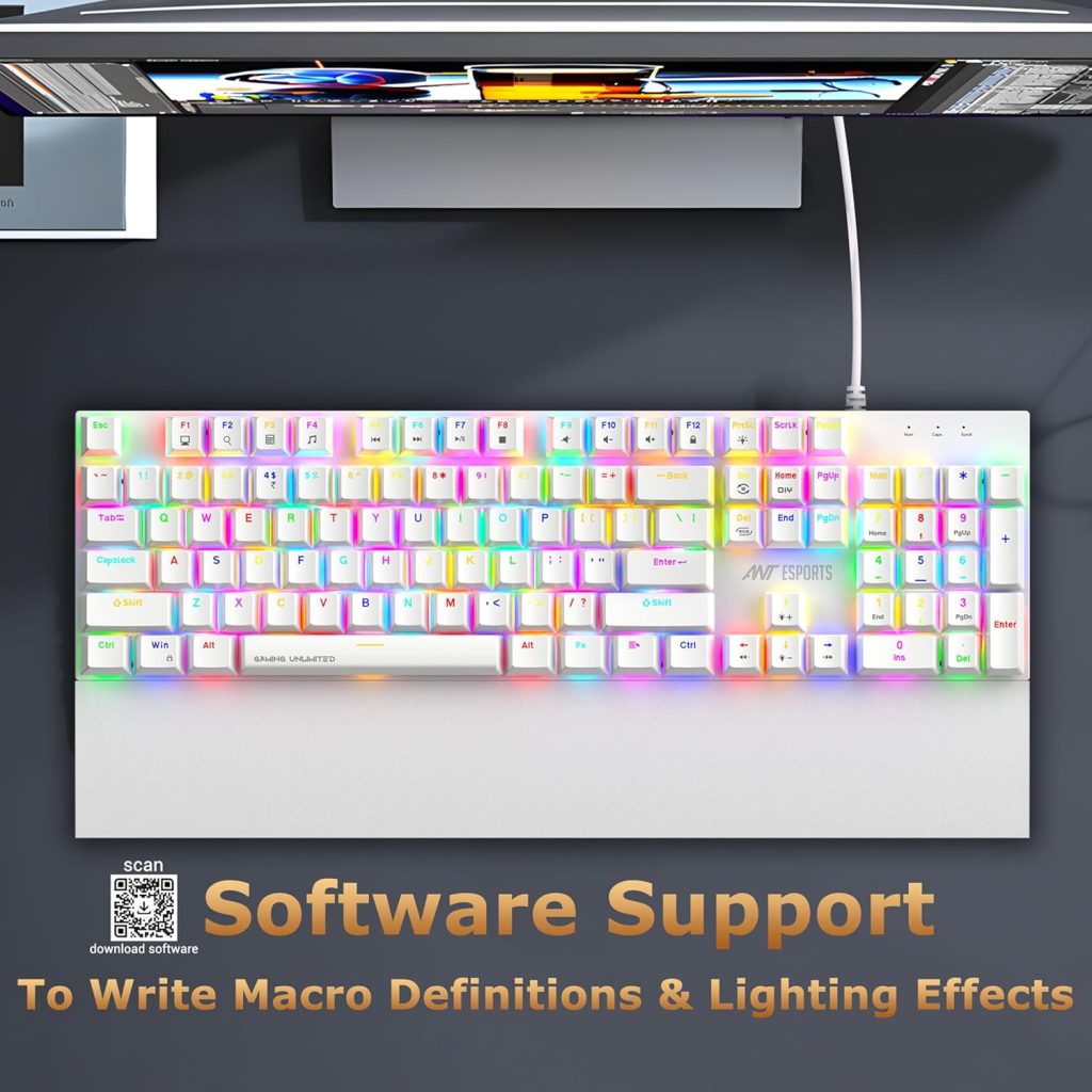 Ant Esports MK4100 RGB Mechanical Wired Gaming Keyboard White Hot ...