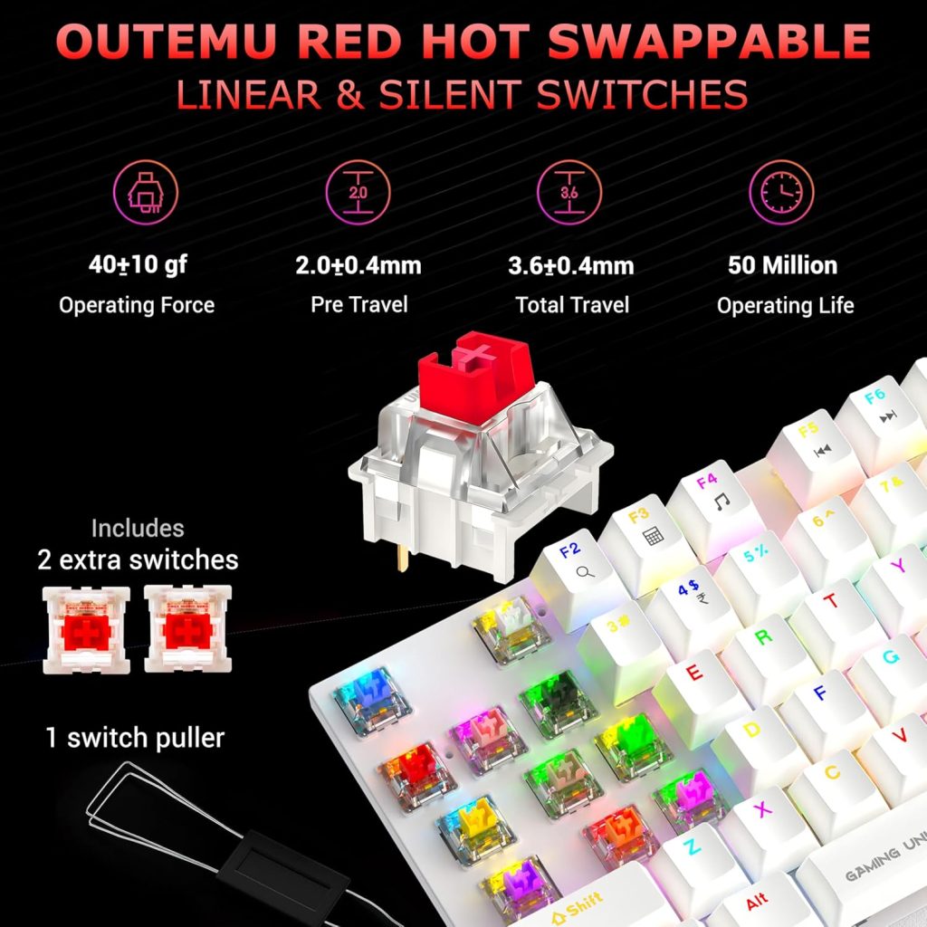 Ant Esports MK4100 RGB Mechanical Wired Gaming Keyboard White Hot ...