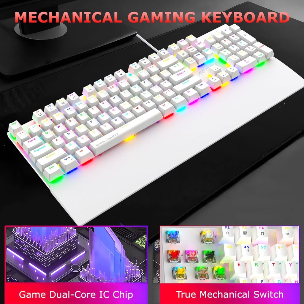 Ant Esports MK4100 RGB Mechanical Wired Gaming Keyboard White Hot ...