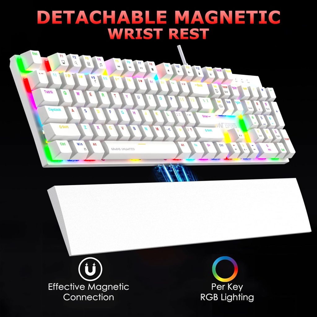 Ant Esports MK4100 RGB Mechanical Wired Gaming Keyboard White Hot ...